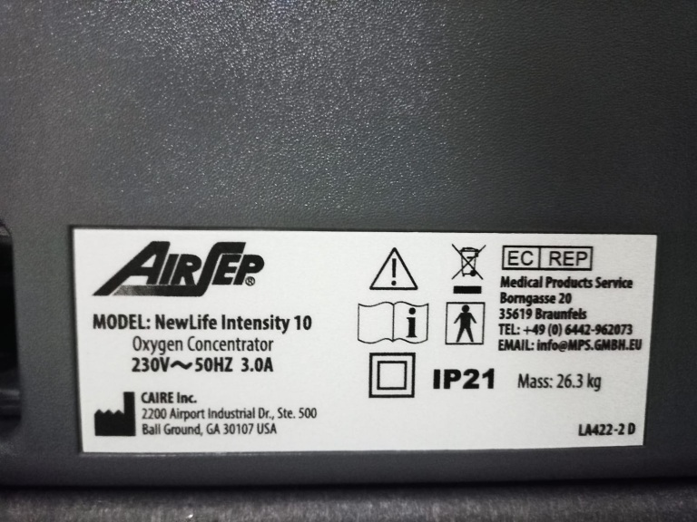 Secondhand Airsep Newlife Intensity 10 10L/min Oxygen Concentrator ...
