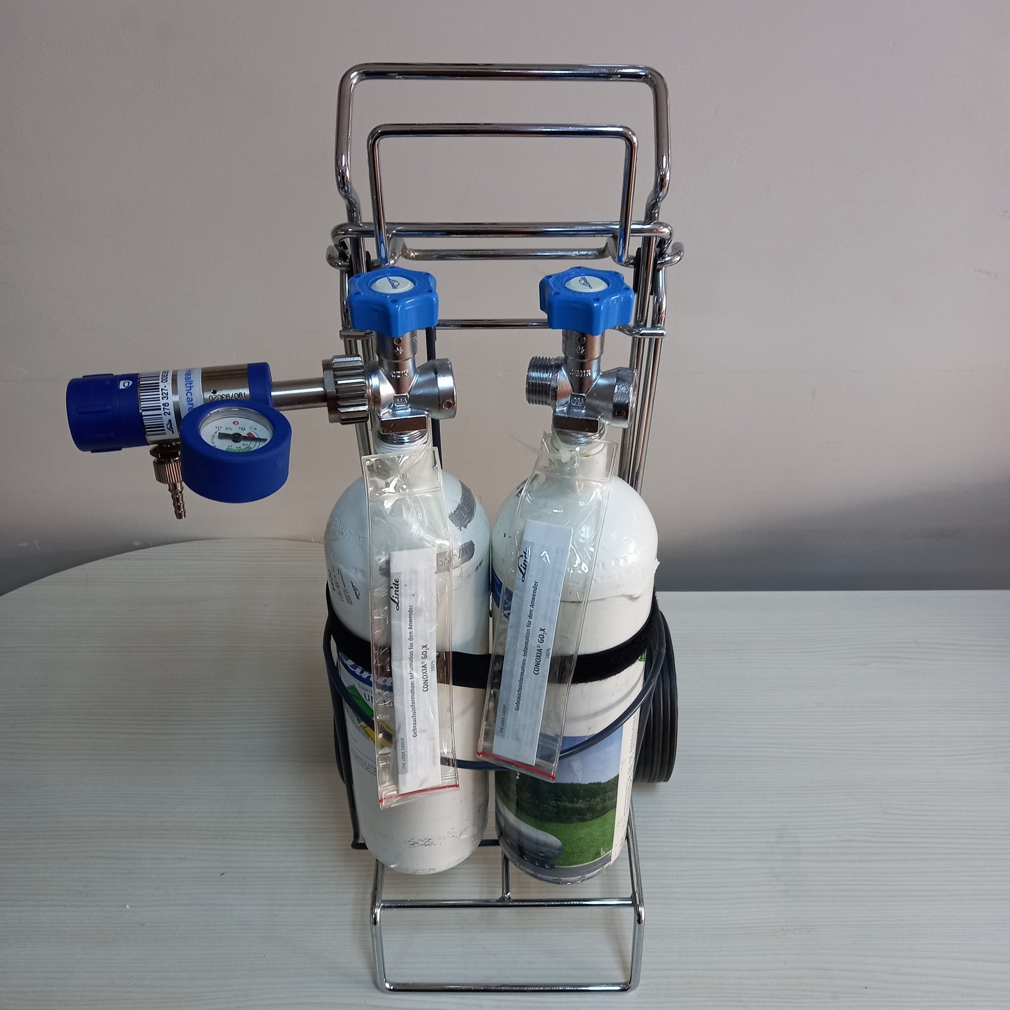 Secondhand Linde Conoxia GO2X 2+2 Liter Aluminum Oxygen Cylinder Set ...