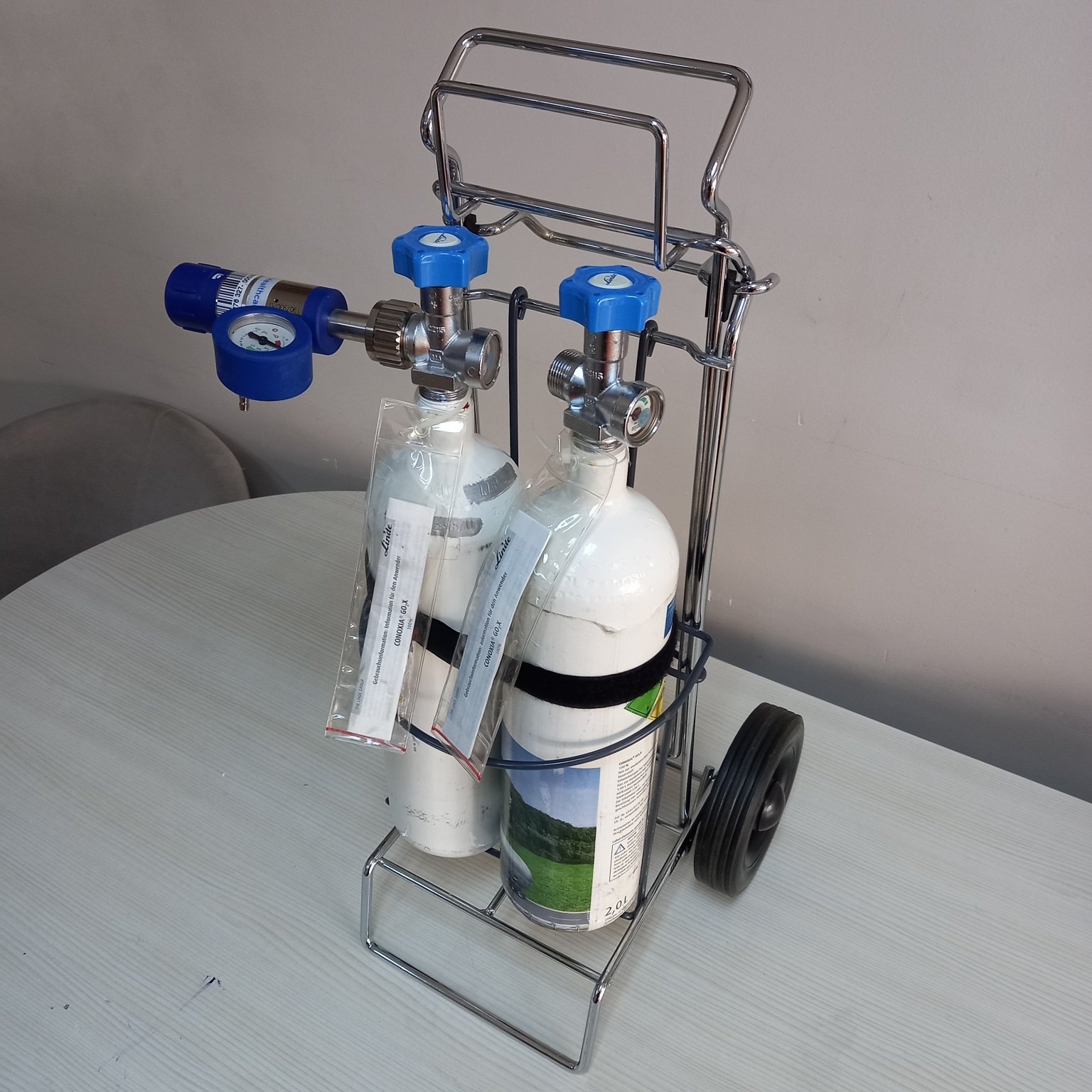 Secondhand Linde Conoxia GO2X 2+2 Liter Aluminum Oxygen Cylinder Set ...