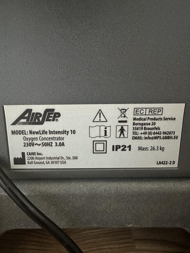 Secondhand Airsep Newlife Intensity 10 10L/min Oxygen Concentrator ...